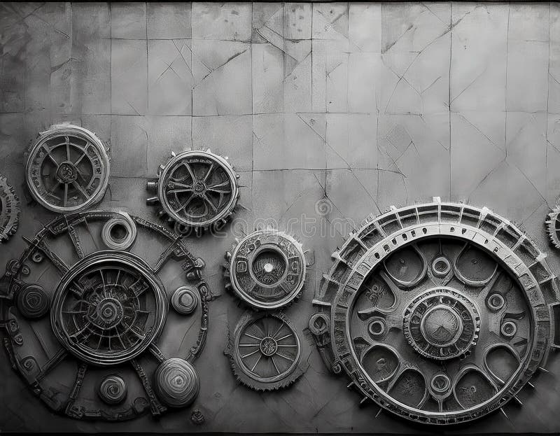 Steampunk Monochrome Abstract Texture Rough Grayscale Concrete Surface ...