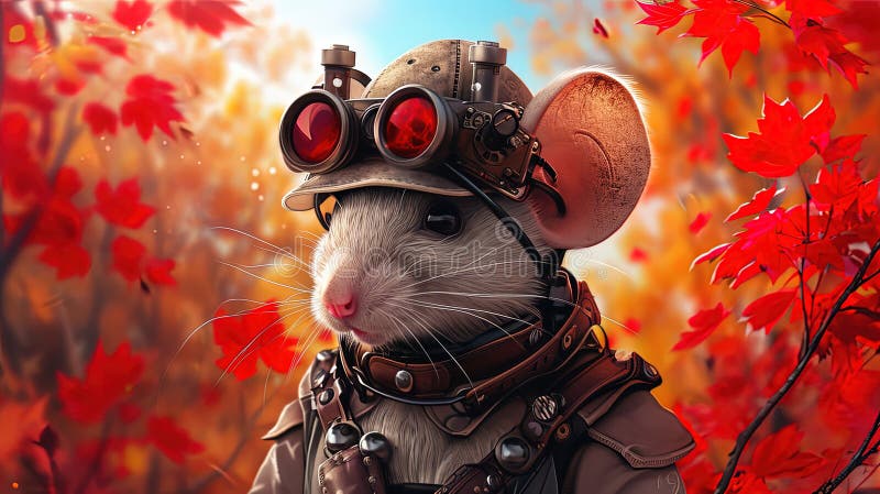 Steampunk Mouse with Classical Hat Stock Illustration - Illustration of ...
