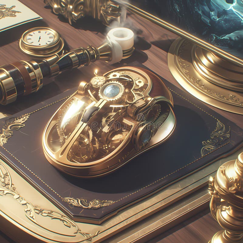 Steampunk Mouse - Elegant Computing Device Stock Illustration ...