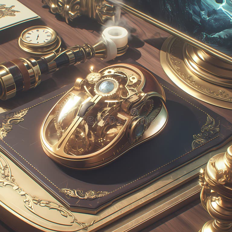 Steampunk Mouse - Elegant Computing Device Stock Illustration ...
