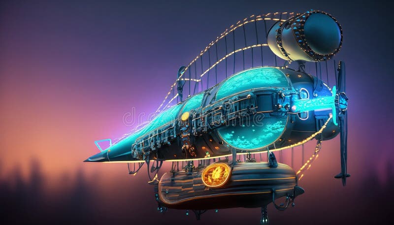 Steampunk neon background stock illustration. Illustration of evening ...
