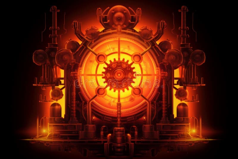 Steampunk Nuclear Reactor Gear. Generate AI Stock Illustration ...