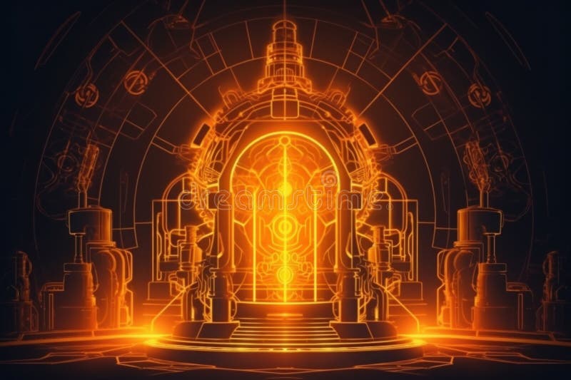 Steampunk Nuclear Reactor. Generate AI Stock Illustration ...