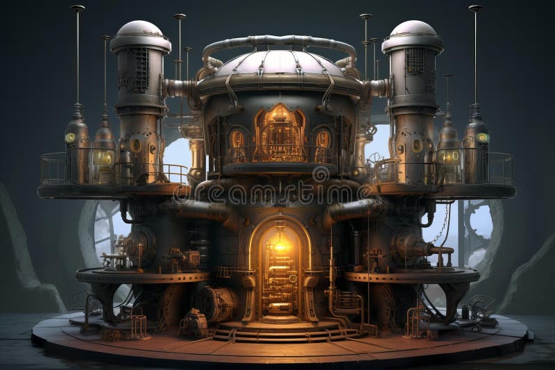 Steampunk Nuclear Reactor. Generate AI Stock Photo - Image of generated ...