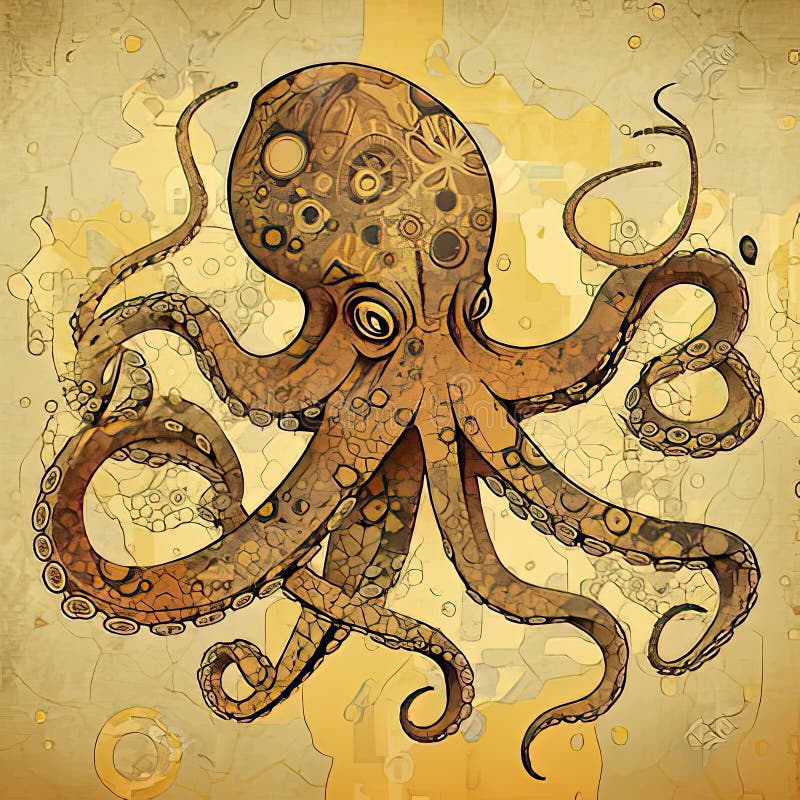 Steampunk Octopus Illustration