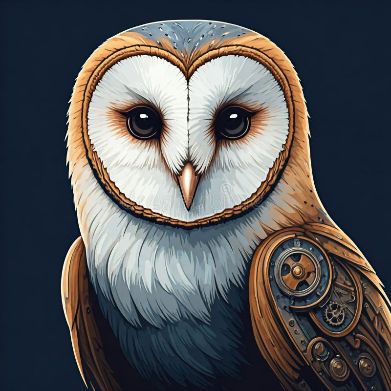 A Steampunk Owl stock illustration. Illustration of blue - 363182846