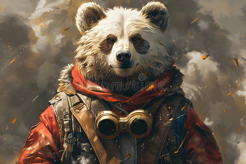 Steampunk Panda with Goggles Illustration Stock Illustration ...