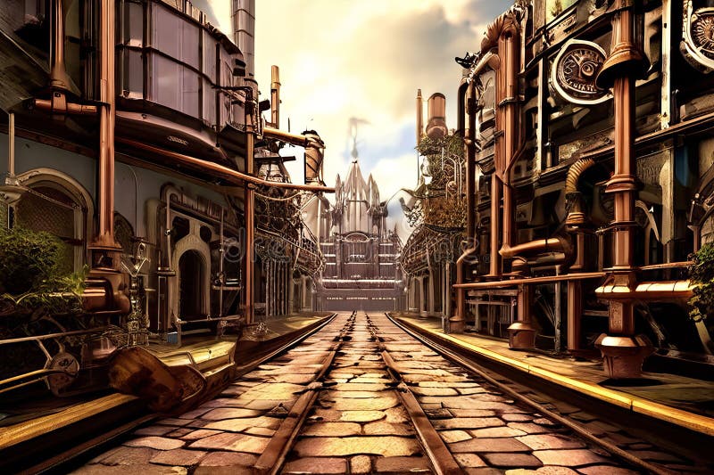 Steampunk Path Create a Steampunk Inspired Road with Victorian a Stock ...