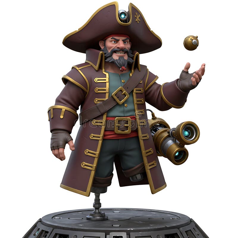 Steampunk Pirate Holding Orb - Fantasy Character Pose Stock ...