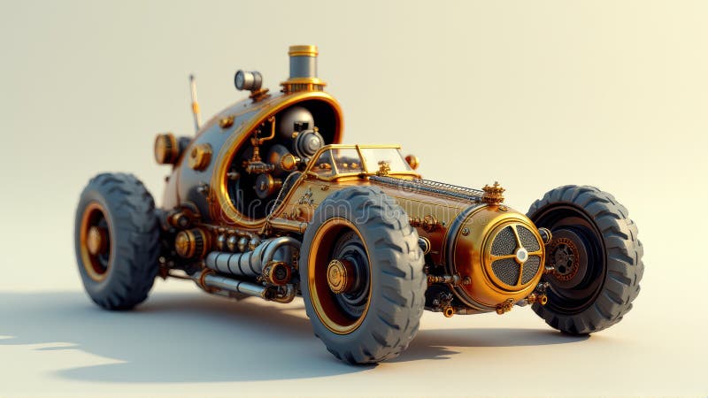 Steampunk Racing Car stock illustration. Illustration of retro - 345356680