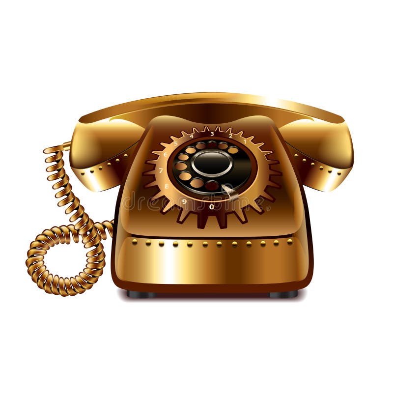 Steampunk Retro Phone Vector Stock Vector - Illustration of decorative ...
