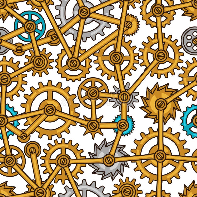 Steampunk seamless pattern stock illustration. Illustration of pattern ...