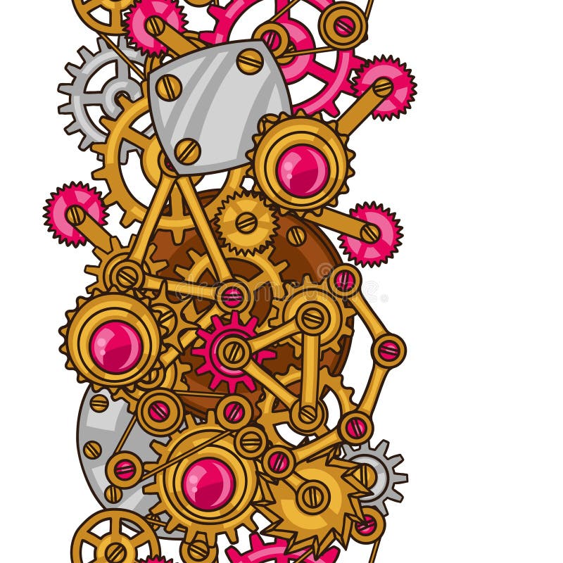 Steampunk seamless pattern stock illustration. Illustration of pattern ...