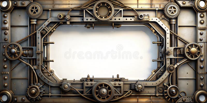 Steampunk Setting Featuring an Elaborate Window Stock Illustration ...