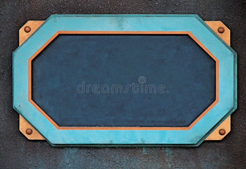 Steampunk sign frame stock image. Image of grunge, blue - 7022797