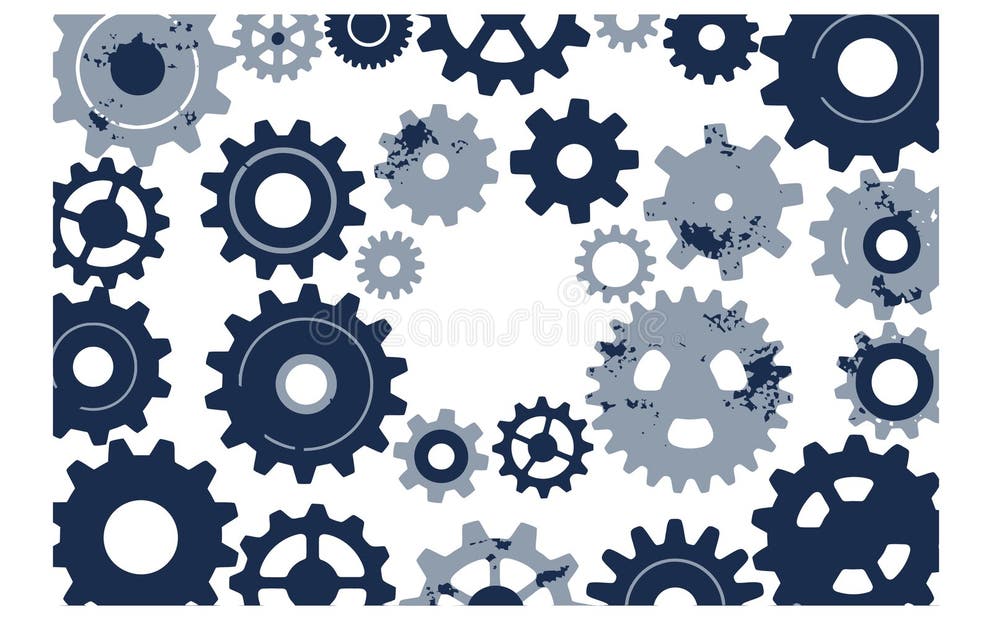 Steampunk Style Gear Border,Gears Border Background Stock Vector ...