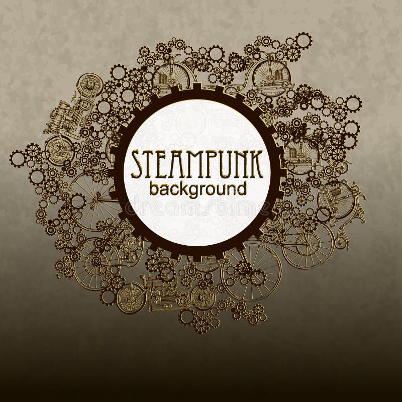 Steampunk Style Frame Steampunk Background. Blank Form with a Vintage ...