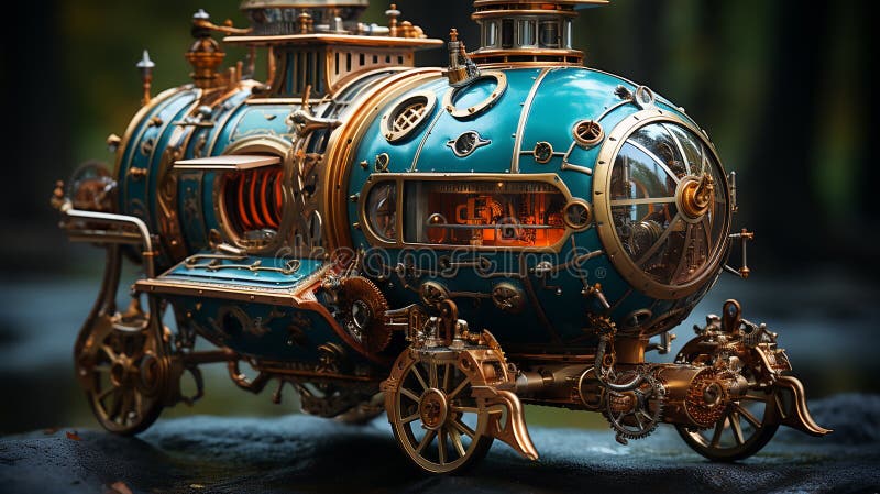 Steampunk time machine stock illustration. Illustration of exuding ...