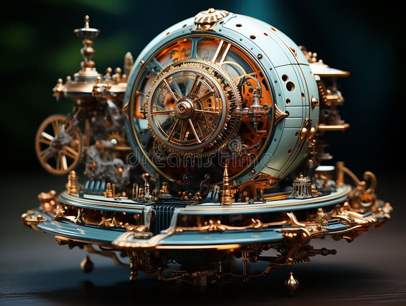 Steampunk time machine stock illustration. Illustration of gears ...