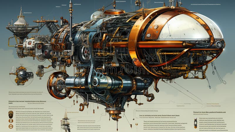 Steampunk time machine stock illustration. Illustration of gears ...