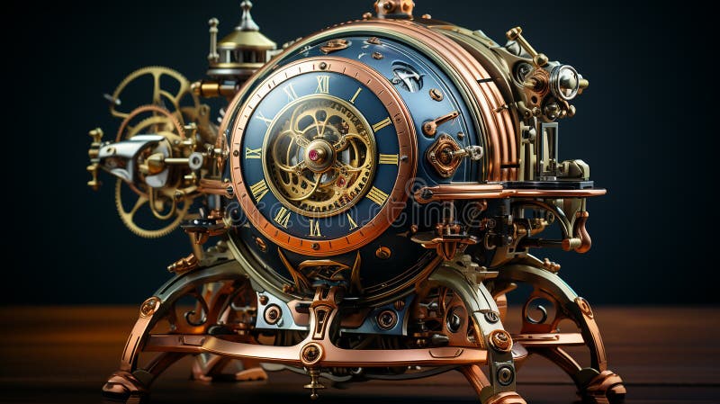 Steampunk time machine stock illustration. Illustration of iron - 286616849