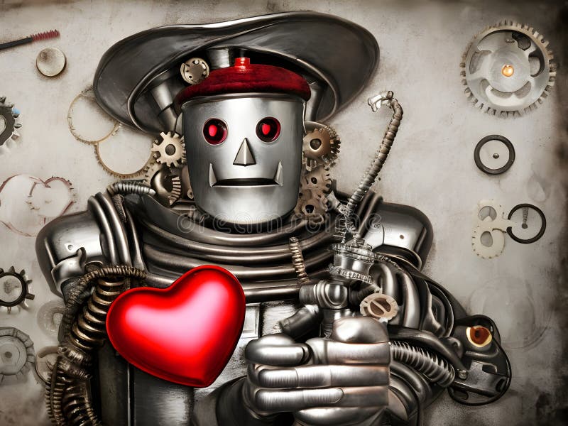 Steampunk Tin Man, Generative AI Illustration Stock Illustration ...
