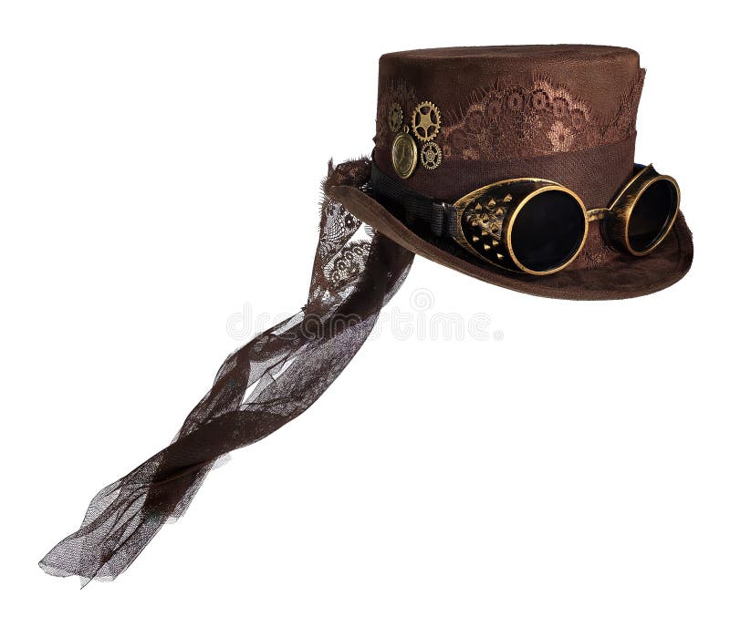 Steampunk Top Hat with Simple Goggles Stock Image - Image of industrial ...