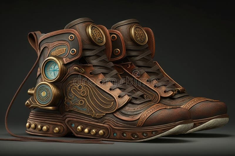 Steampunk Trainers Art Futuristic Design. Generative AI Stock ...