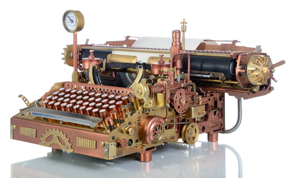 Steampunk Typewriter. stock image. Image of communication - 26624007