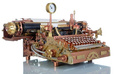 Steampunk Typewriter. stock photo. Image of alphabet - 26624022