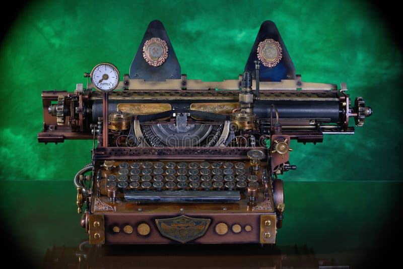 Steampunk Typewriter. stock image. Image of communication - 26624007