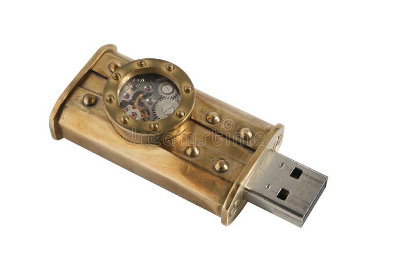 Steampunk USB flash drive stock photo. Image of brass - 51487720