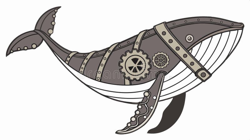 Steampunk Whale Illustration, Mechanical Marine Creature, and Fantasy ...