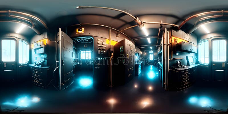 Equirectangular Steam Punk Industrial Interior 360 Degree HDRI Map ...