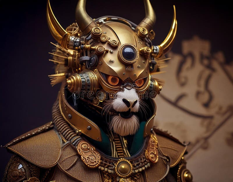 Steampunk Yokai with Mechanical Features Stock Image - Image of yokai ...