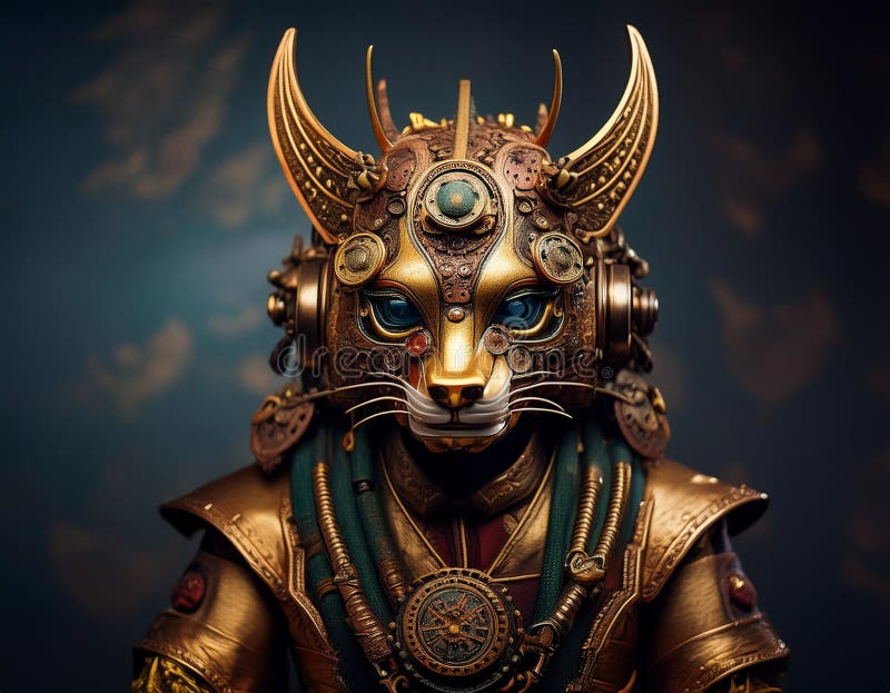 Steampunk Yokai with Mechanical Features Stock Photo - Image of ...