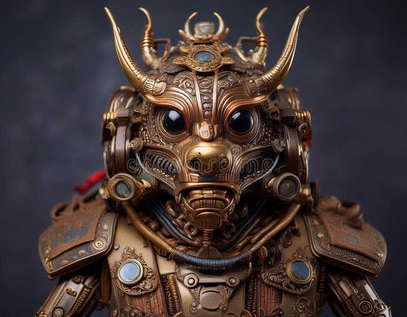 Steampunk Yokai with Mechanical Features Stock Image - Image of ...