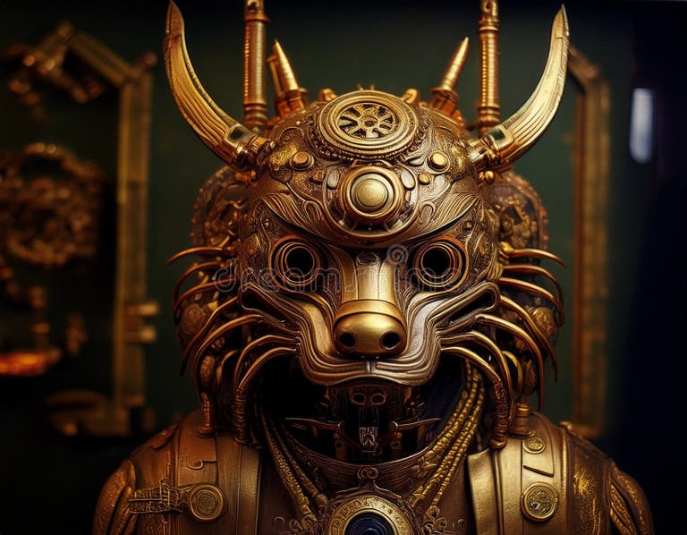 Steampunk Yokai with Mechanical Features Stock Image - Image of ...