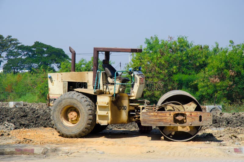 Steamroller stock image. Image of site, compactor, asphalting - 28597107