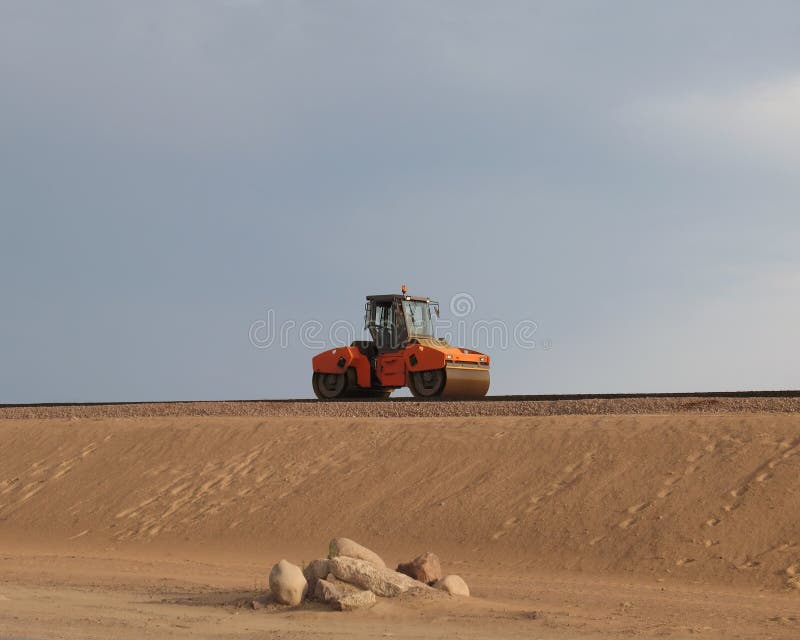 Steamroller stock photo. Image of flatten, yellow, site - 63876