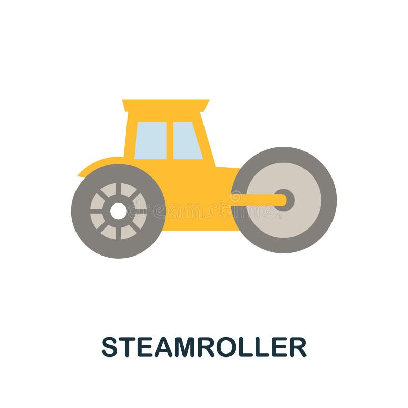 Steamroller Icon. Trendy Flat Vector Steamroller Icon on White B Stock Vector - Illustration of ...