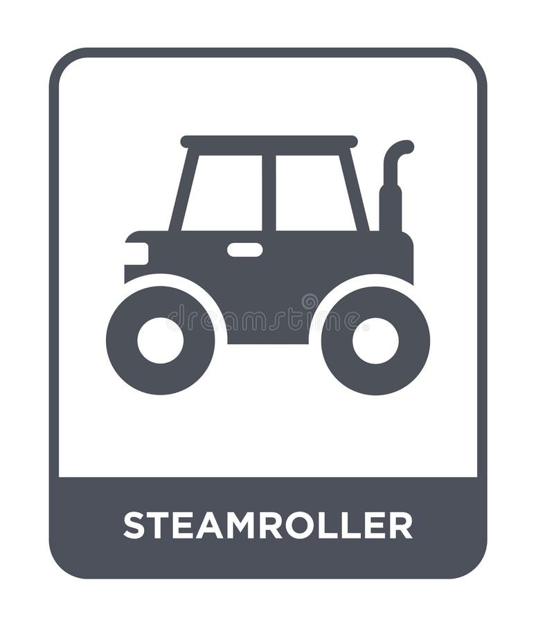 Steamroller Icon in Trendy Design Style. Steamroller Icon Isolated on ...