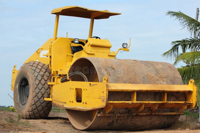 Steamroller stock photo. Image of crushed, highway, occupation - 57507192