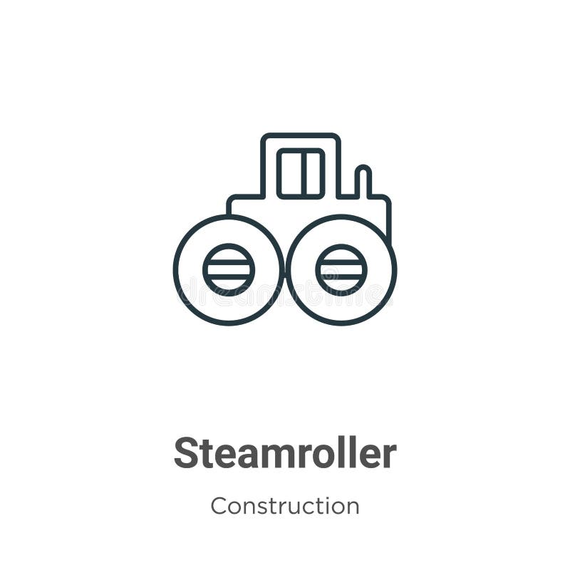 Steamroller Outline Vector Icon. Thin Line Black Steamroller Icon, Flat Vector Simple Element ...