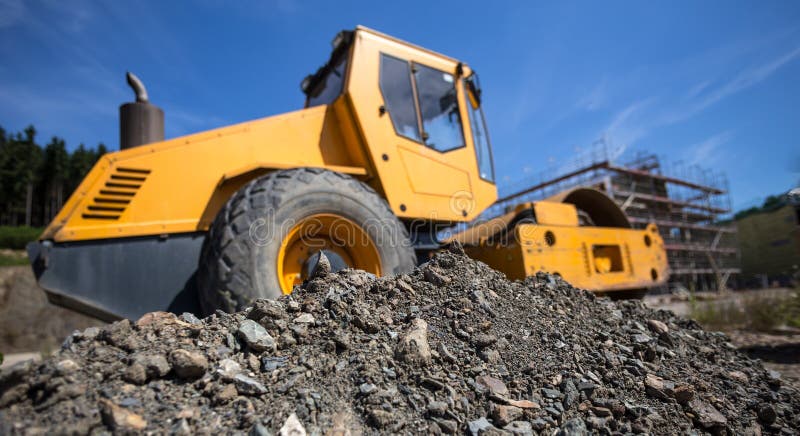 Steamroller stock photo. Image of road, industry, roadwork - 75774406
