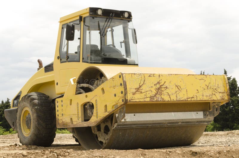 Steamroller Industrial Machine Stock Image - Image of duty, excavator ...