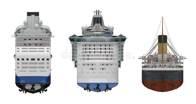 Steamship Rear View Isolated White 3d Rendering Stock Illustration ...