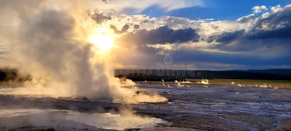 Steamy Dream Sunset stock image. Image of water, wave - 263339905