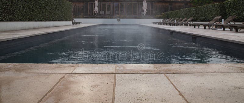 Steamy outdoor spa pool stock image. Image of resort - 220981609
