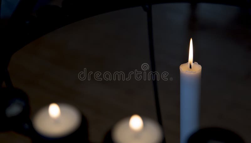Stearin Candles in Church stock photo. Image of burning - 53629074